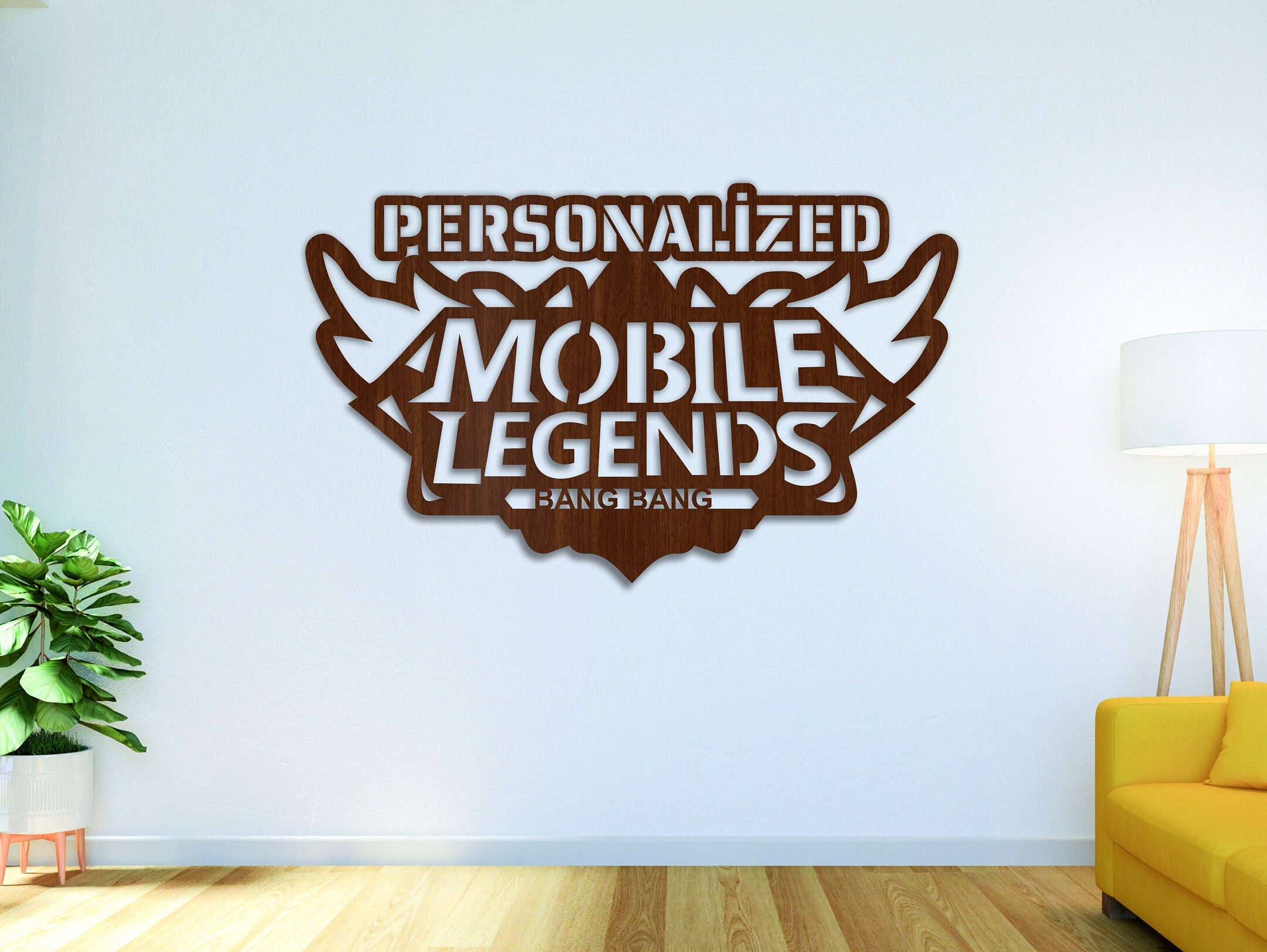 Custom Mobile Legends Logo Wall Panel | Gift for Gamers | Wood Art Home ...