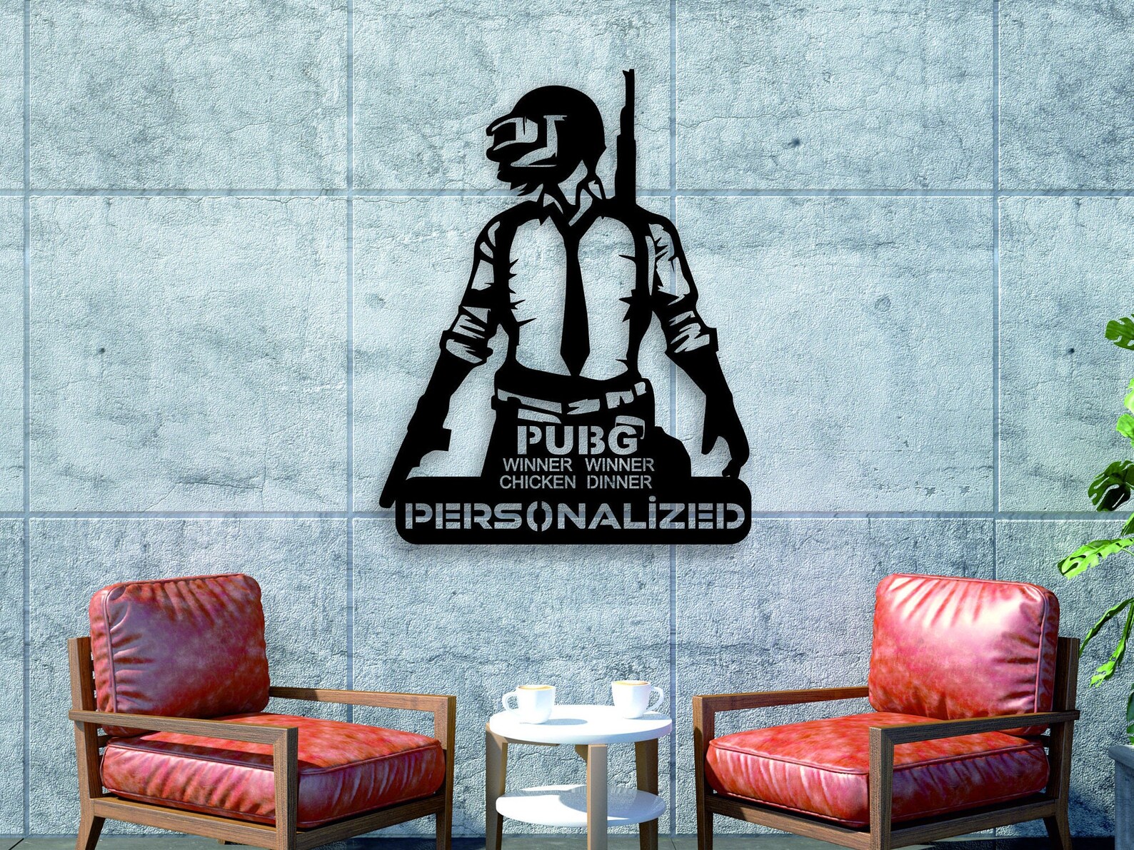 Custom PUBG Wooden Decor | Personalized Gamer Room Wall Art | Christmas ...