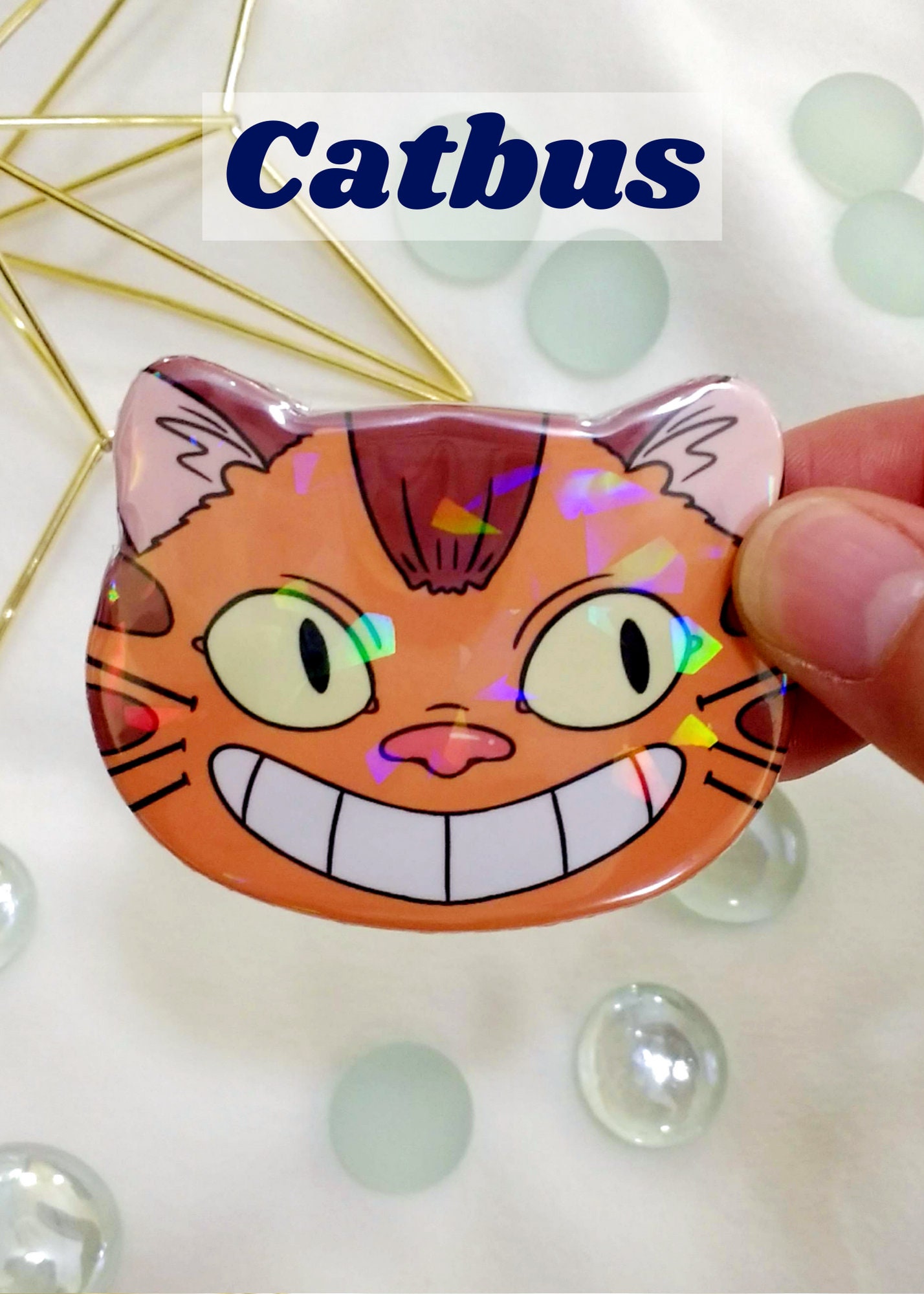 Anime Cat Buttons Fantasy Cat Buttons Holographic Anime Cat - Etsy