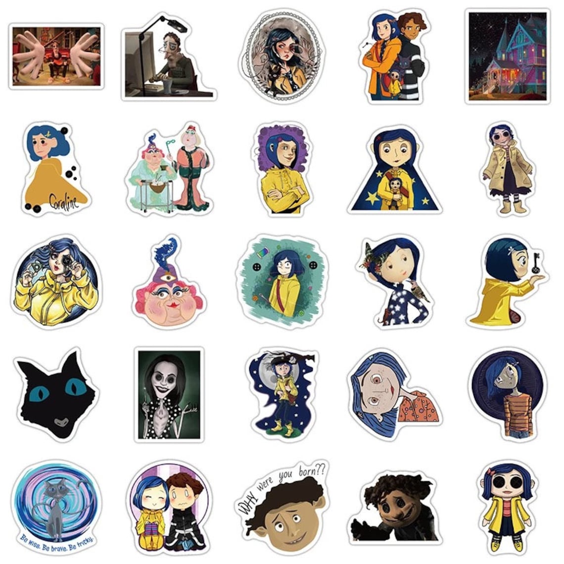 Coraline Waterproof Sticker Pack 30 PCS Hydro Flask Laptop | Etsy