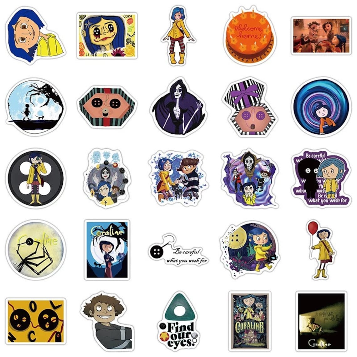 Coraline Waterproof Sticker Pack 30 PCS Hydro Flask Laptop | Etsy