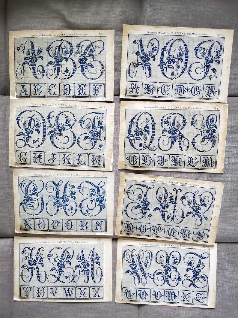 Cross Stitch Monograms From the 19th Century From Riga, Abc Stitch ...