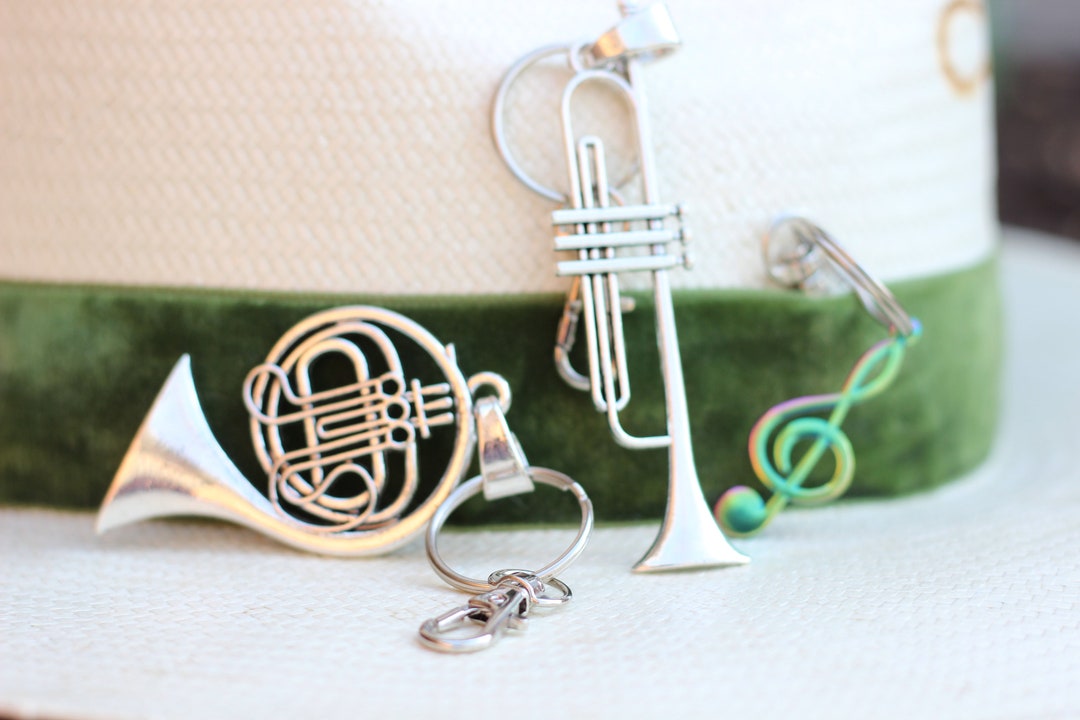 Music Key Chain, French Horn, Treble Clef, Trumpet, Band, Orchestra ...