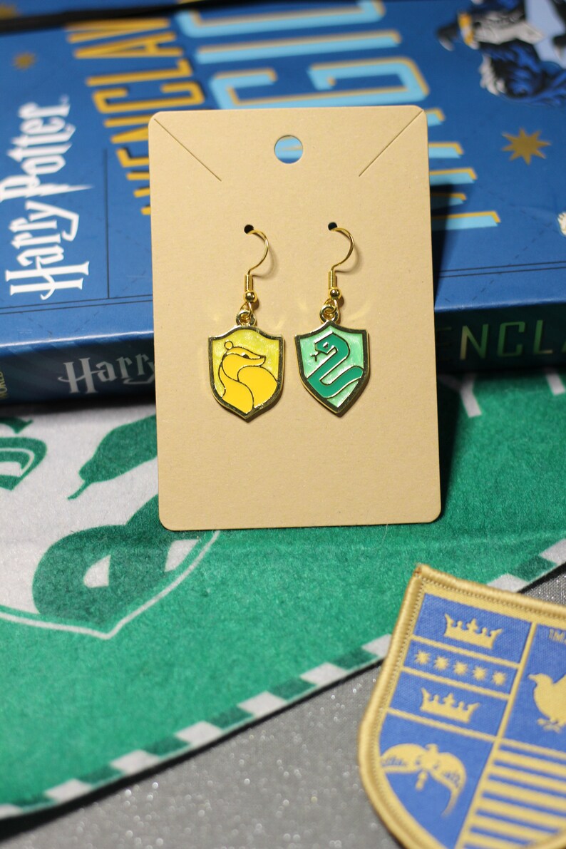 Divided House Harry Potter Earrings, Slitherclaw, Slitherpuff ...