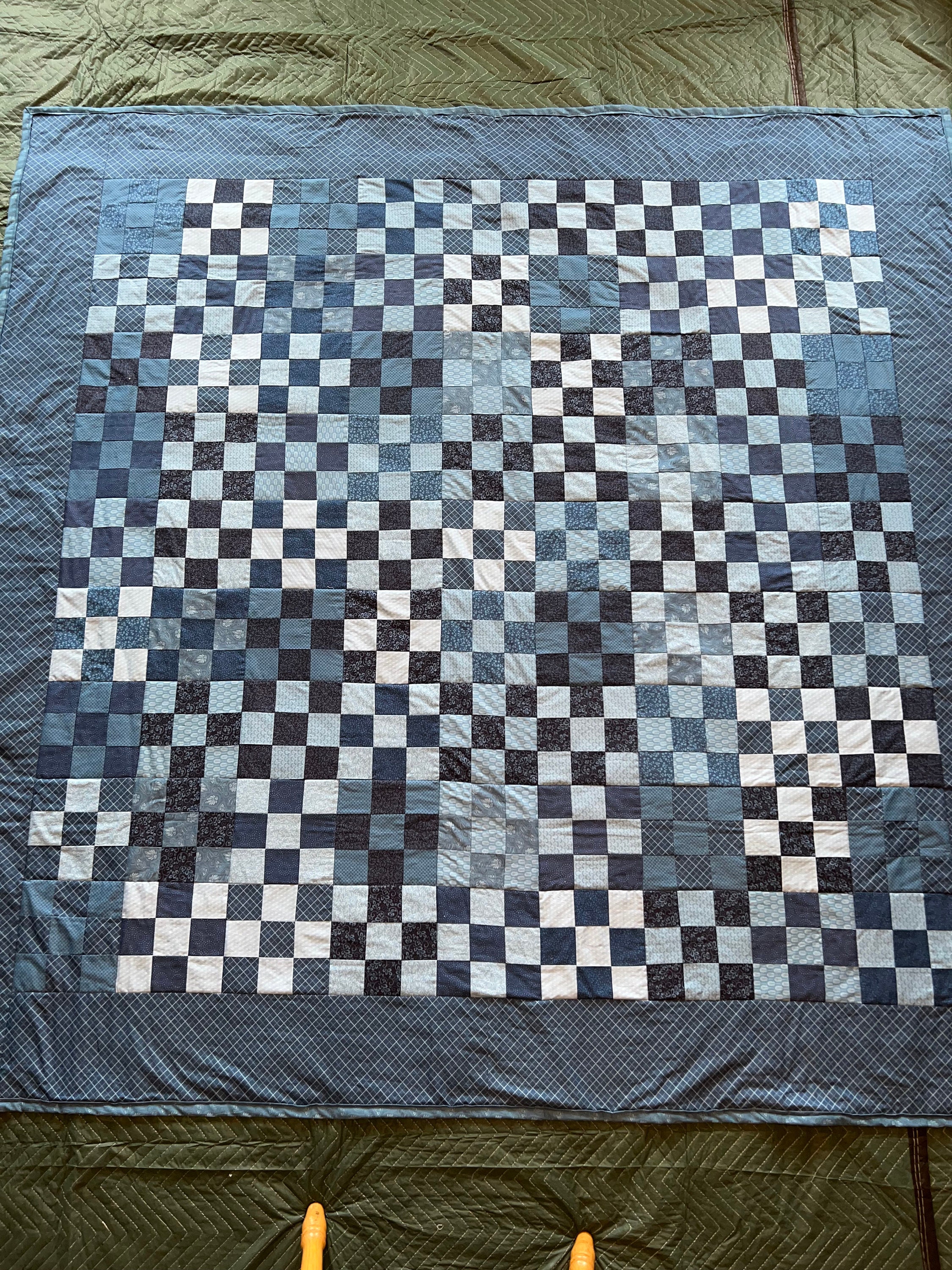Quilted Big Blue Daddy Blanket Quilt 82x82 - Etsy