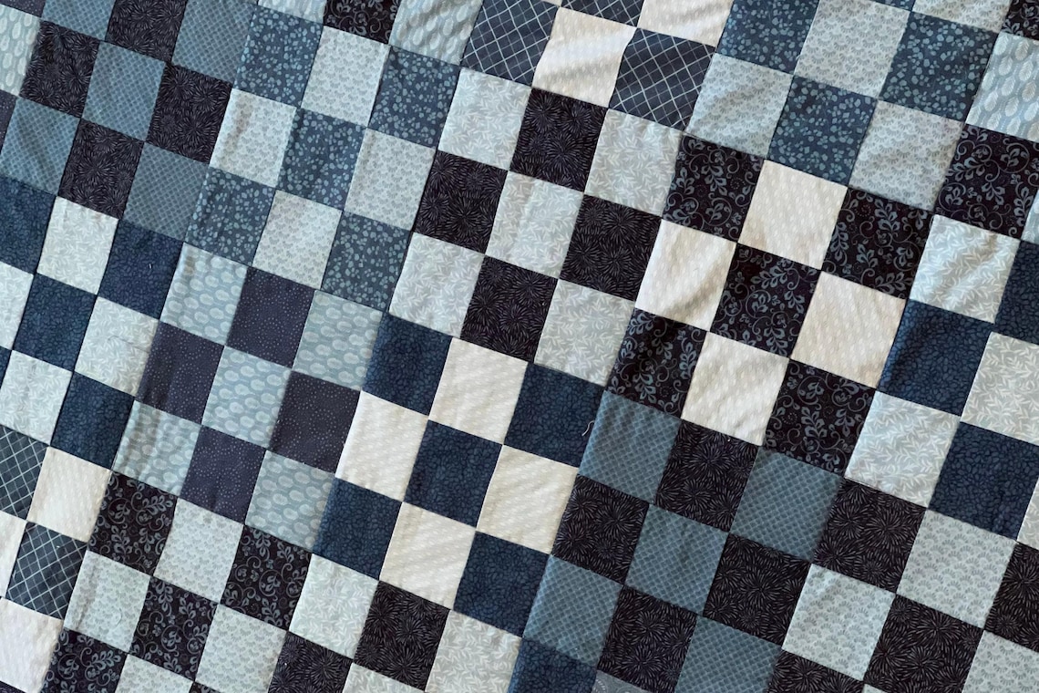 Quilted Big Blue Daddy Blanket Quilt 82x82 - Etsy