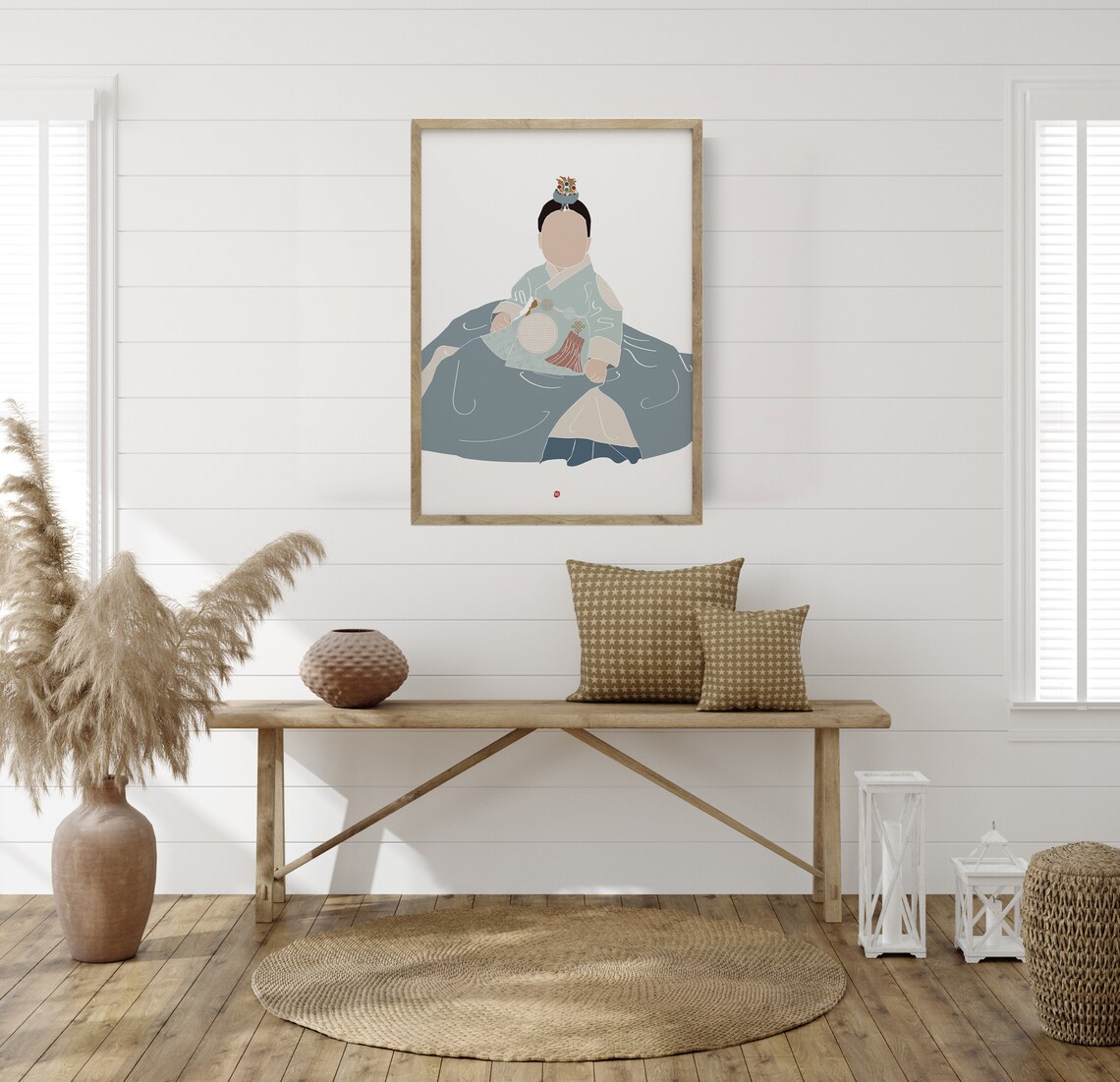 Korean Boho Wall art Hanbok Art Boho Korean Art Korean art | Etsy