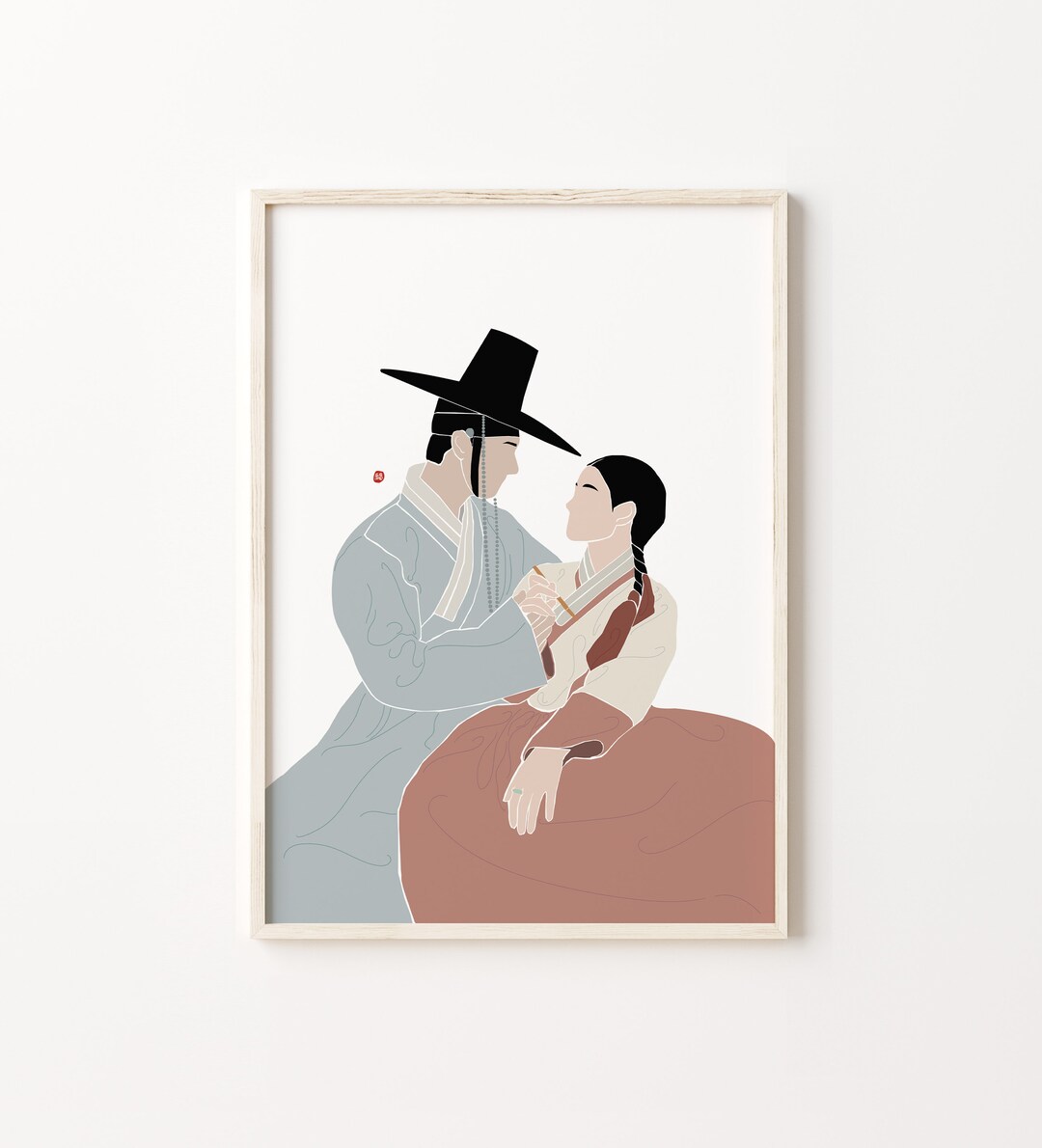 Korean Boho Wall Art Hanbok Art Boho Korean Art Korean Art - Etsy