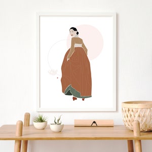 Korean Boho Wall Art Hanbok Art Boho Korean Art Korean Art - Etsy