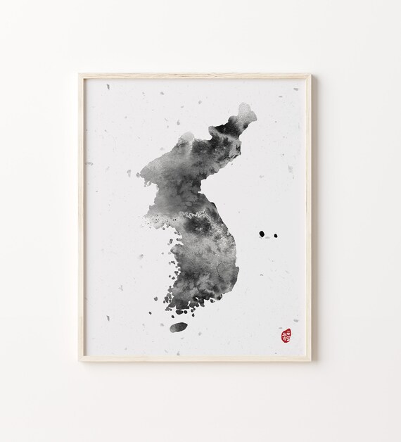Korean Map Asian Art Asian Art Print Asian Art Poster - Etsy