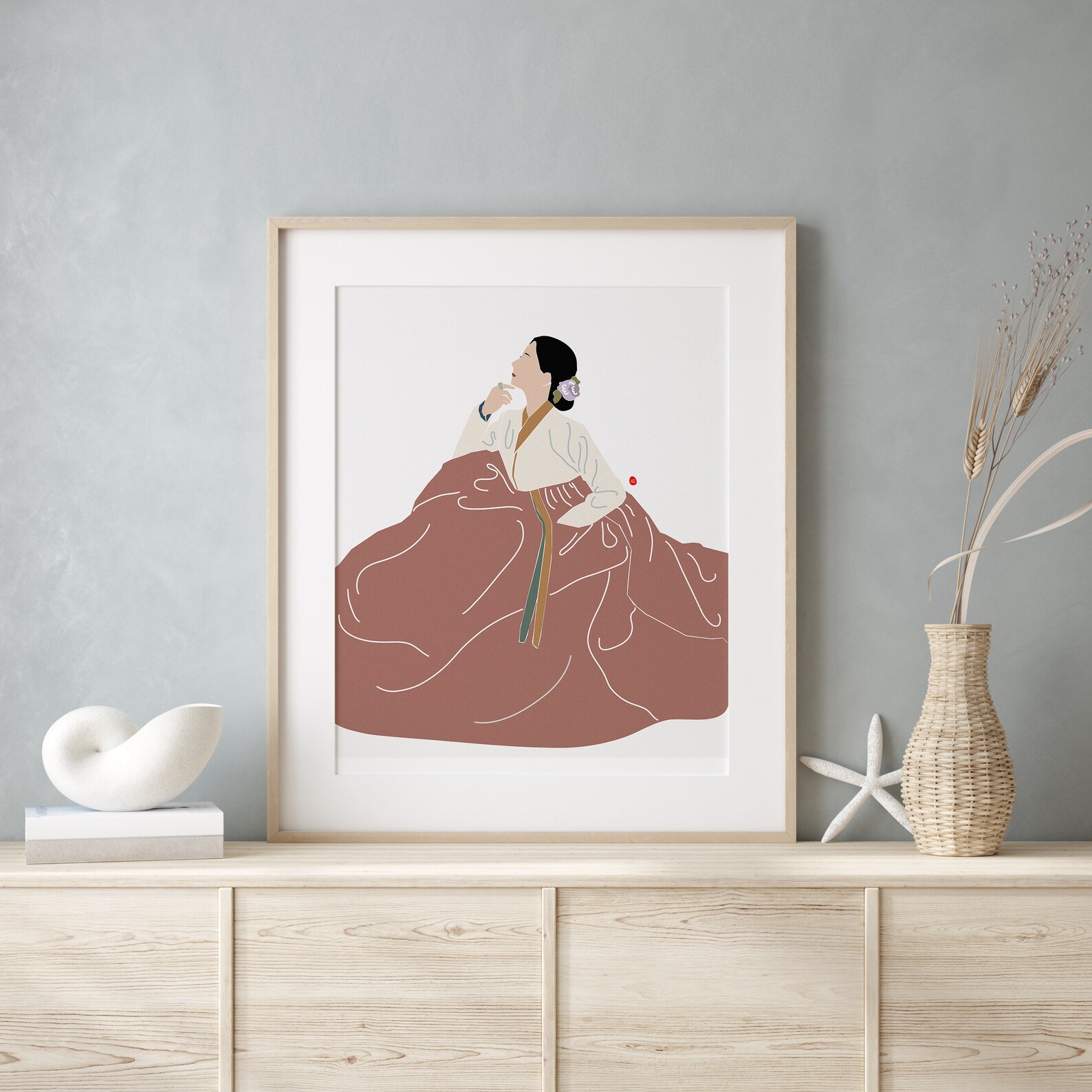 Korean Boho Wall art Hanbok Art Boho Korean Art Korean art | Etsy