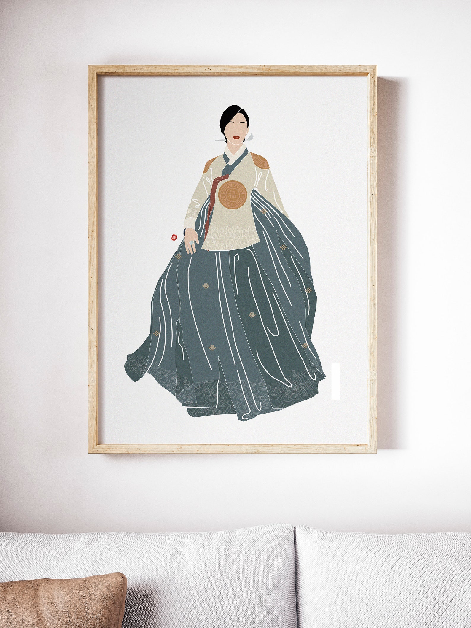 Korean Boho Wall Art Hanbok Art Boho Korean Art Korean Art - Etsy