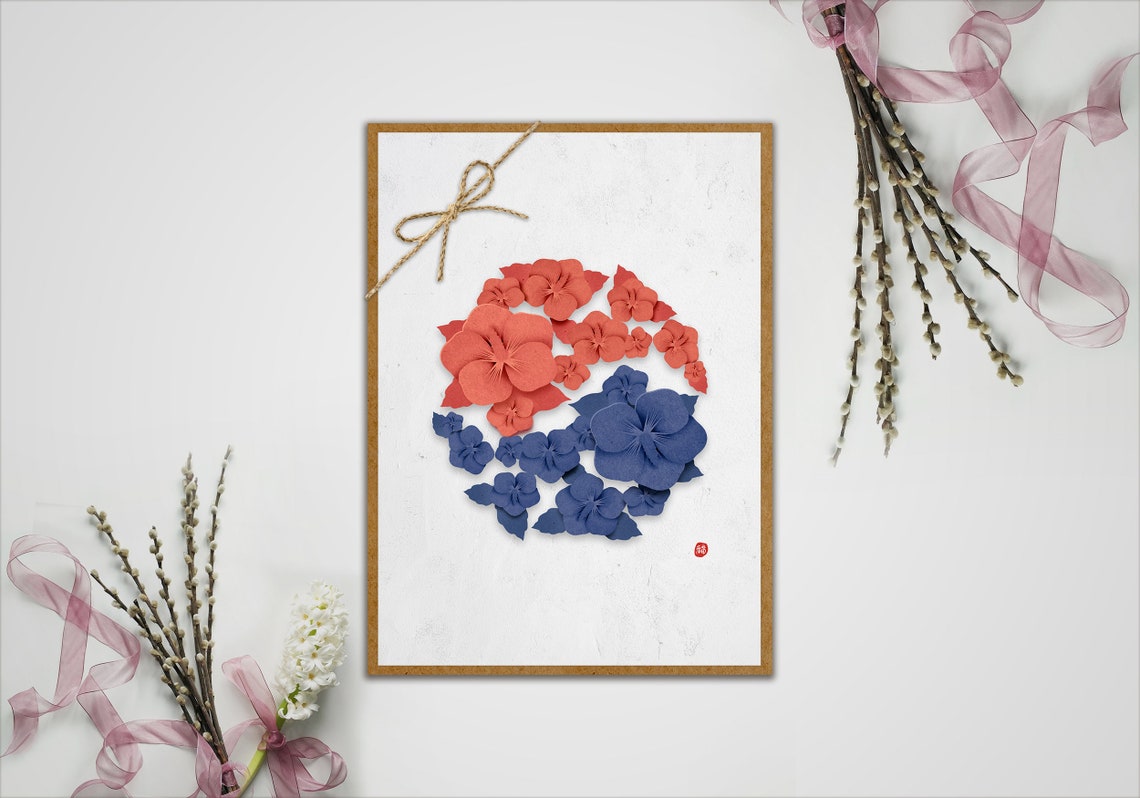 Korean Flag Korean Flag Printable Korean Flag Art Taegeukgi | Etsy