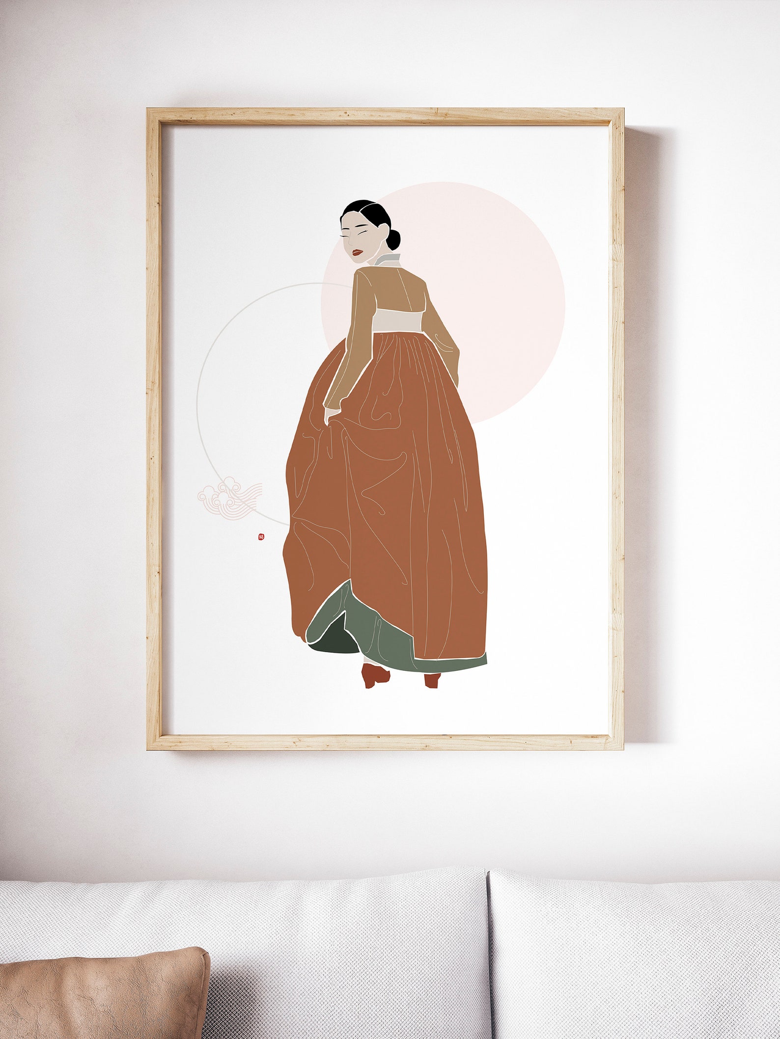 Korean Boho Wall Art Hanbok Art Boho Korean Art Korean Art - Etsy