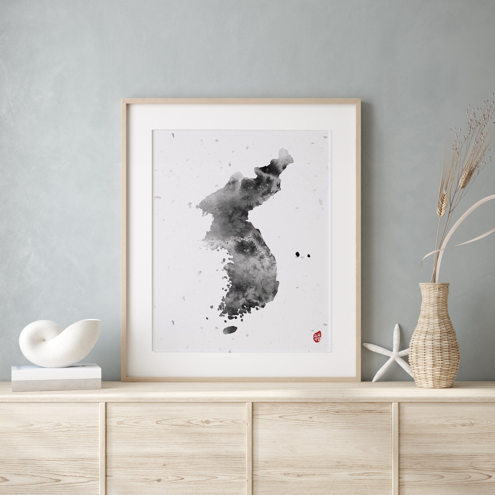 Korean Map Asian Art Asian Art Print Asian Art Poster | Etsy