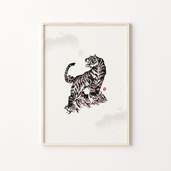 Asian Tiger Wall Art - Etsy