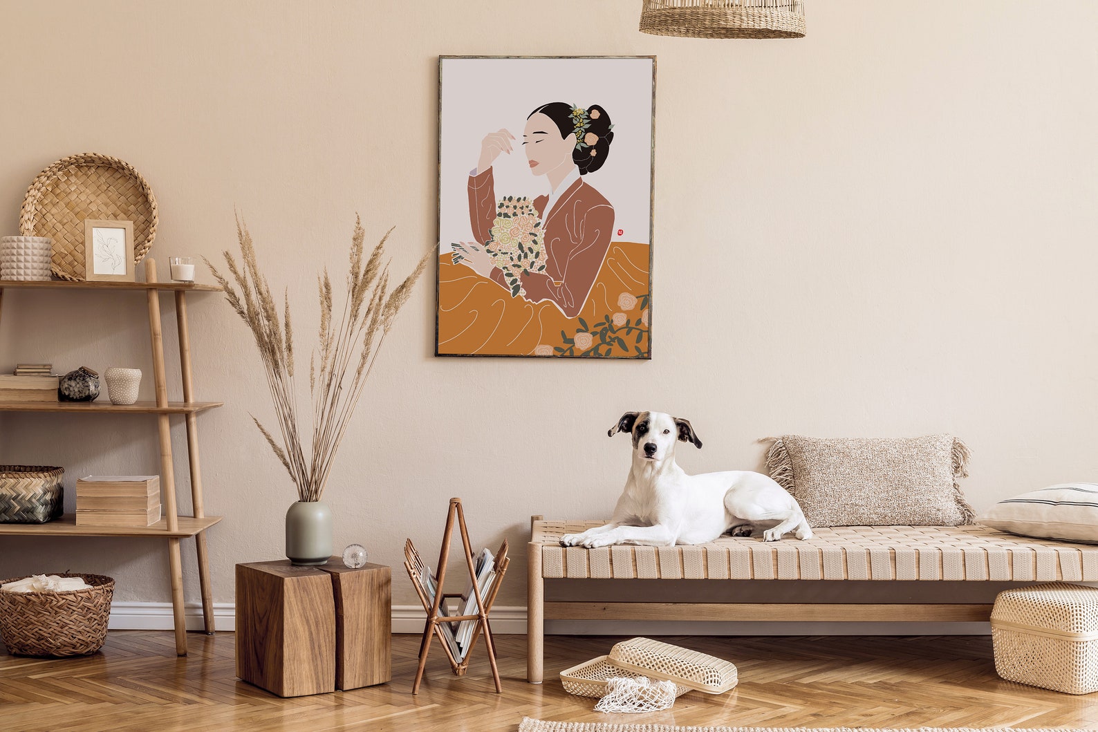 Korean Boho Wall Art Hanbok Art Boho Korean Art Korean Art - Etsy
