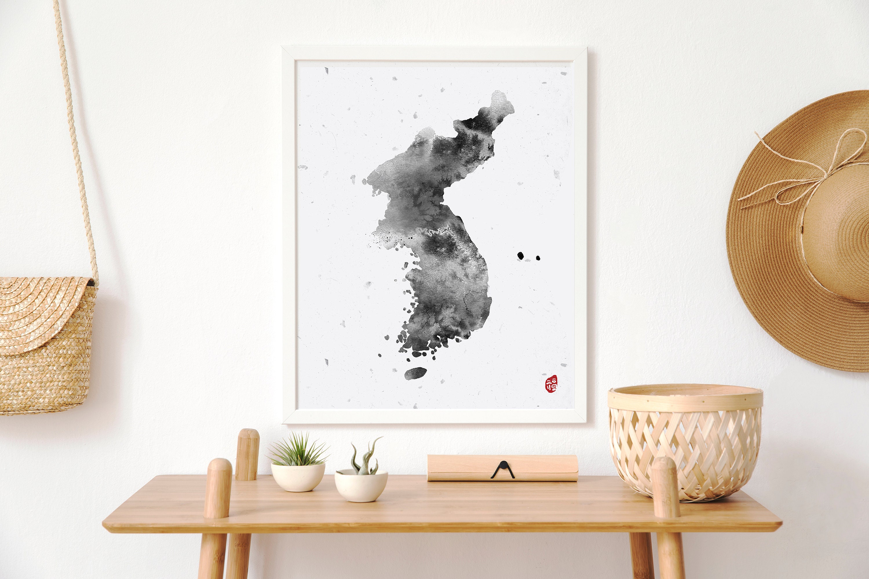 Korean Map Asian Art Asian Art Print Asian Art Poster - Etsy