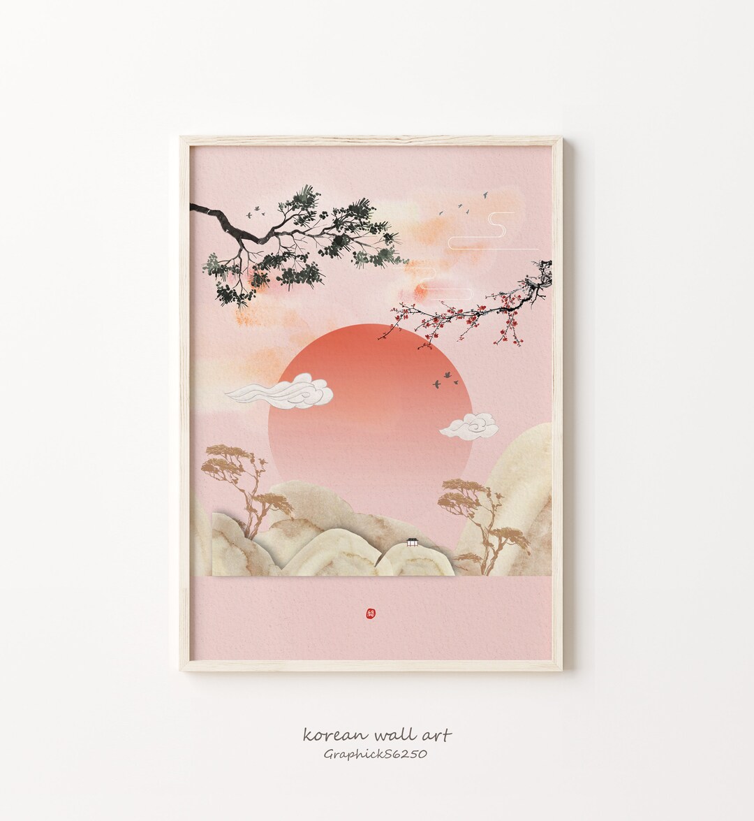Korean Wall Art, Korean Art Print, Korean Art Poster, Korean Art Wall ...