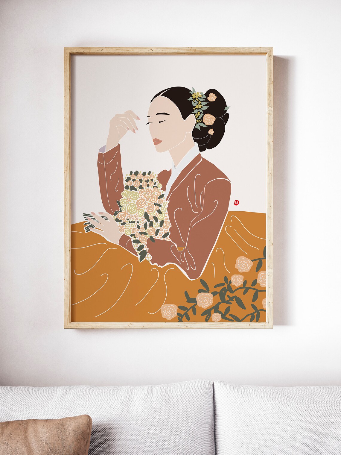 Korean Boho Wall Art Hanbok Art Boho Korean Art Korean Art | Etsy