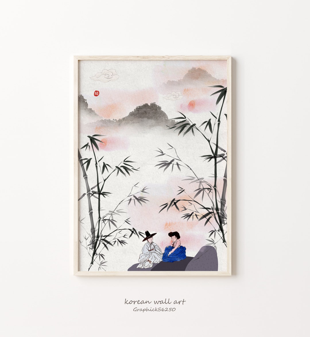 Korean Wall Art, Korean Art Print, Korean Art Poster, Korea Art, Korean ...