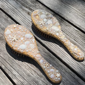 Seashell Pearl Hairbrush - Etsy