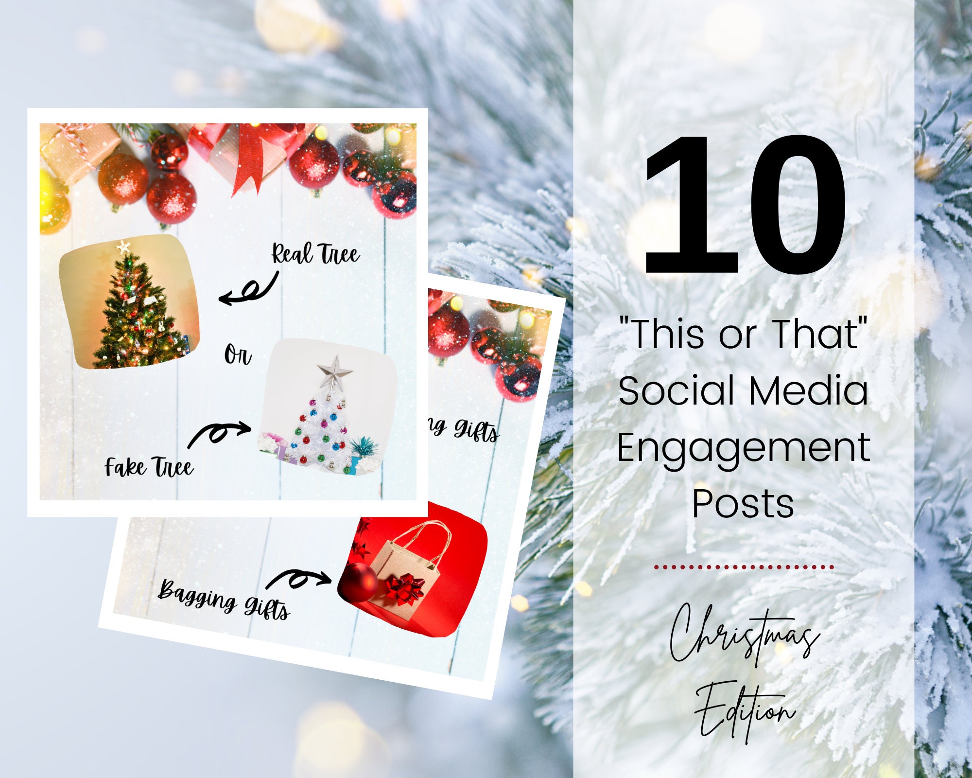 Christmas This or That Social Media Graphics Facebook Game - Etsy