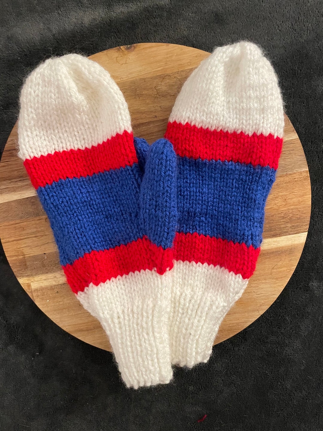 Buffalo Bills Adult Knit Mittens Style 1 - Etsy