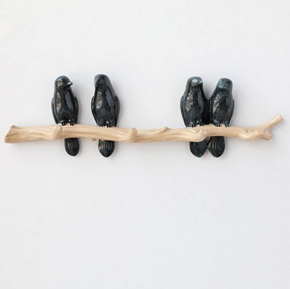 Lovely Wall Hook Rack Modern White Birds Coat Hangers Cute - Etsy