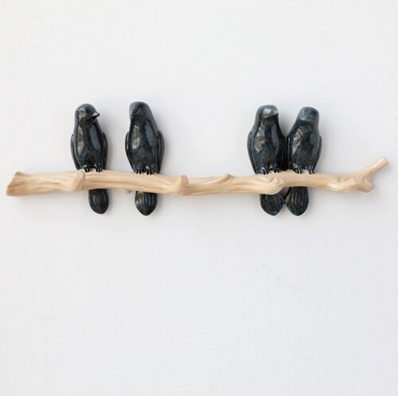 Lovely Wall Hook Rack Modern White Birds Coat Hangers Cute - Etsy