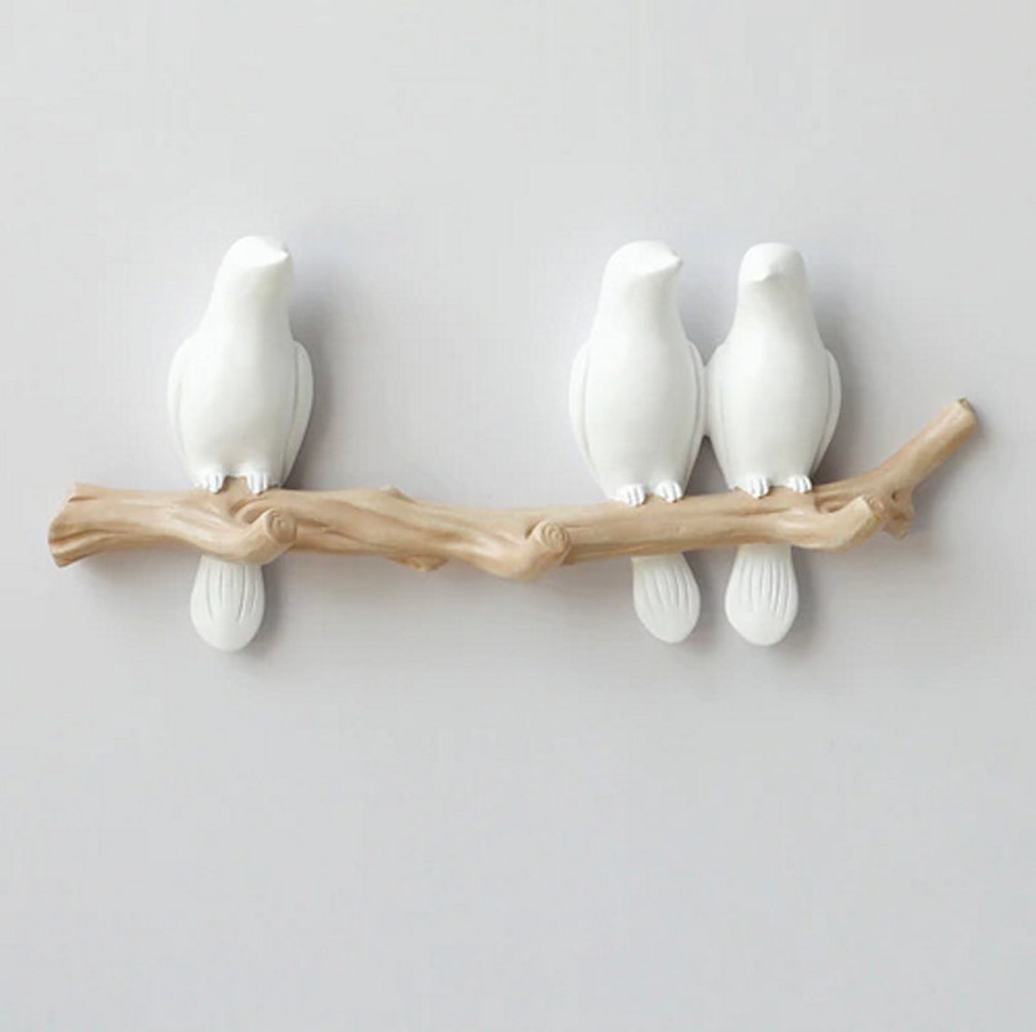 Lovely Wall Hook Rack Modern White Birds Coat Hangers Cute - Etsy