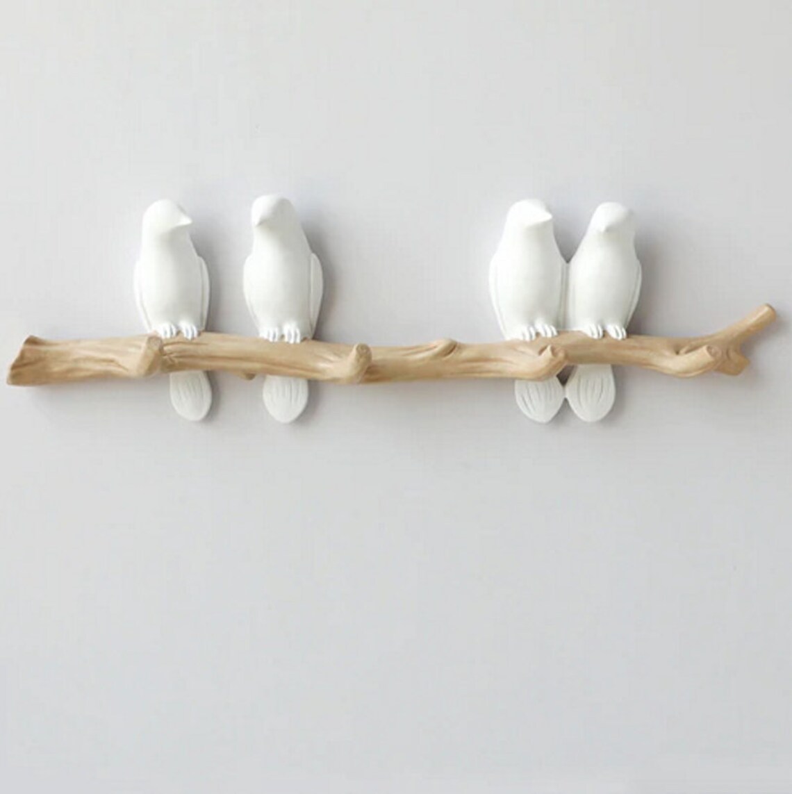 Lovely Wall Hook Rack Modern White Birds Coat Hangers Cute - Etsy