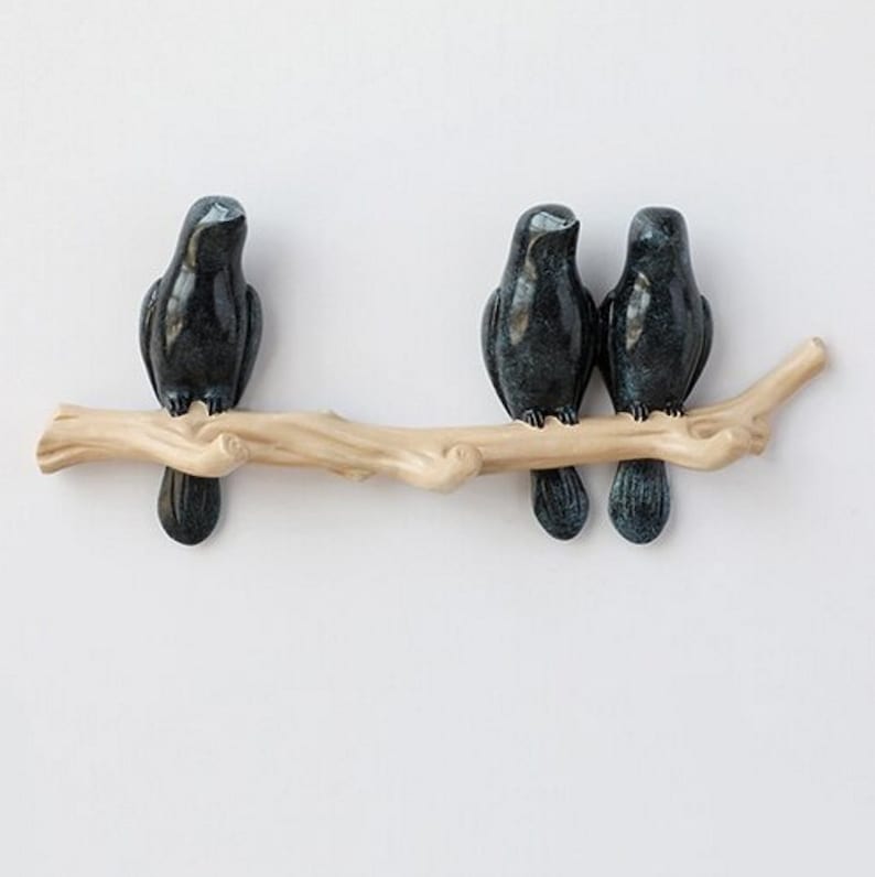 Lovely Wall Hook Rack Modern White Birds Coat Hangers Cute - Etsy