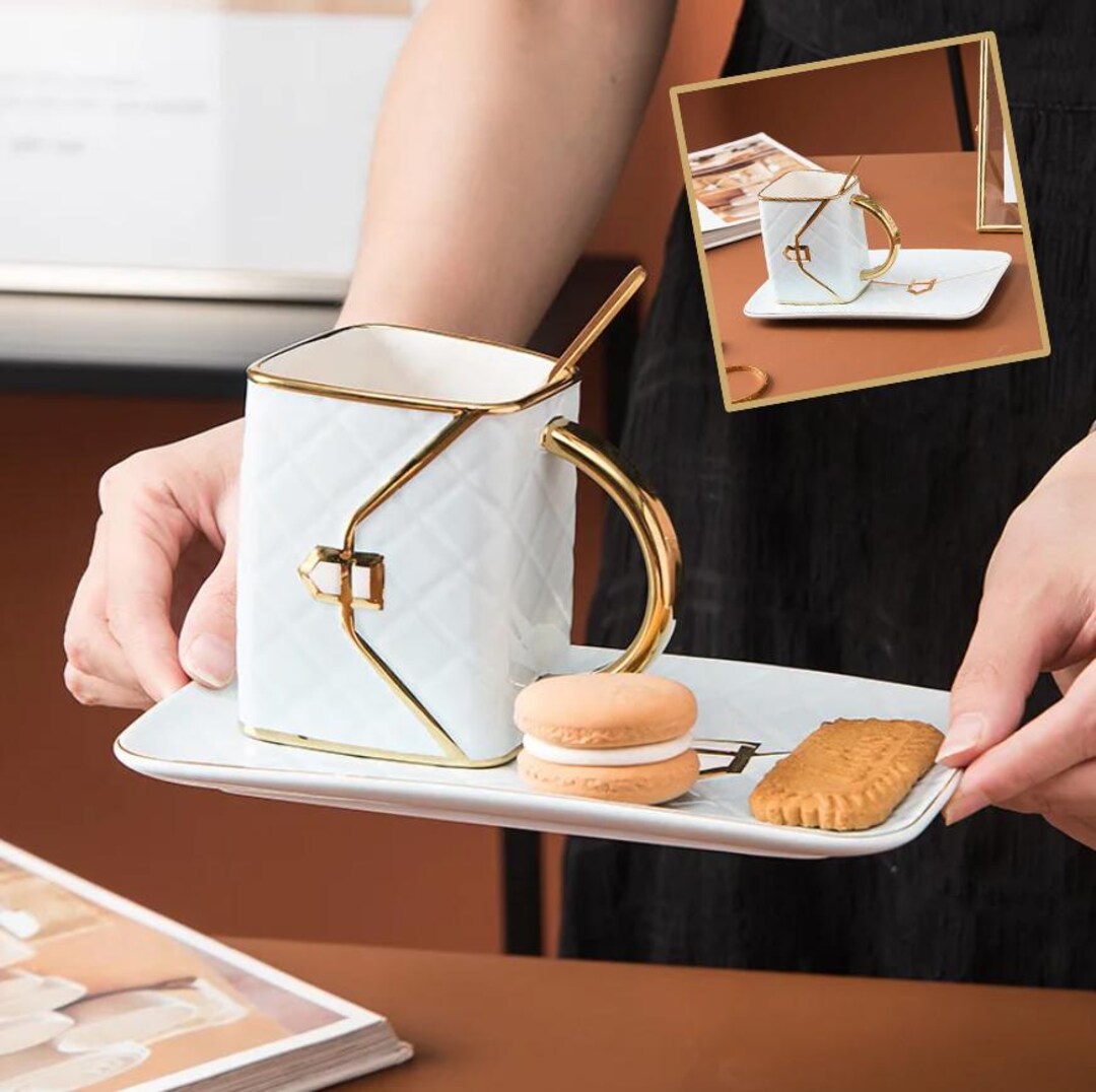 Bag Shaped Mug, Luxe Fashion Chic Lady Bag Ceramic Mug, Coffee Milk Tea ...