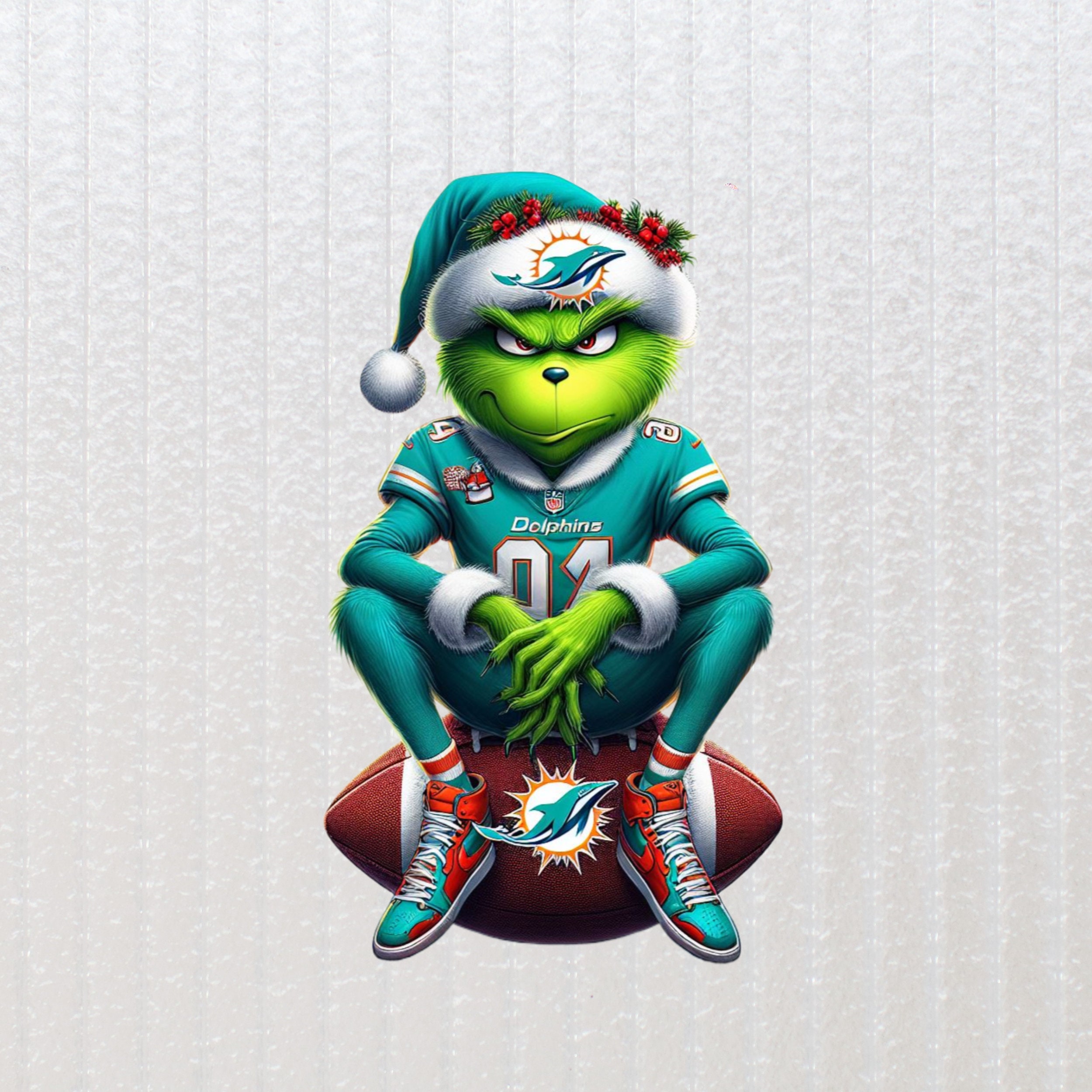 Grinch Football Files, Dolphin Grinch Png, Dolphins Football Digital ...