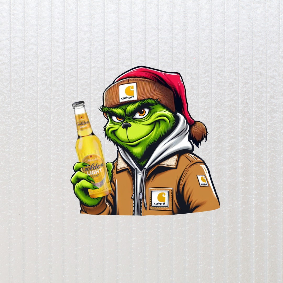 Dad Grinch Drinking Beer File, Dad Grinch Digital File, Blue Collar ...