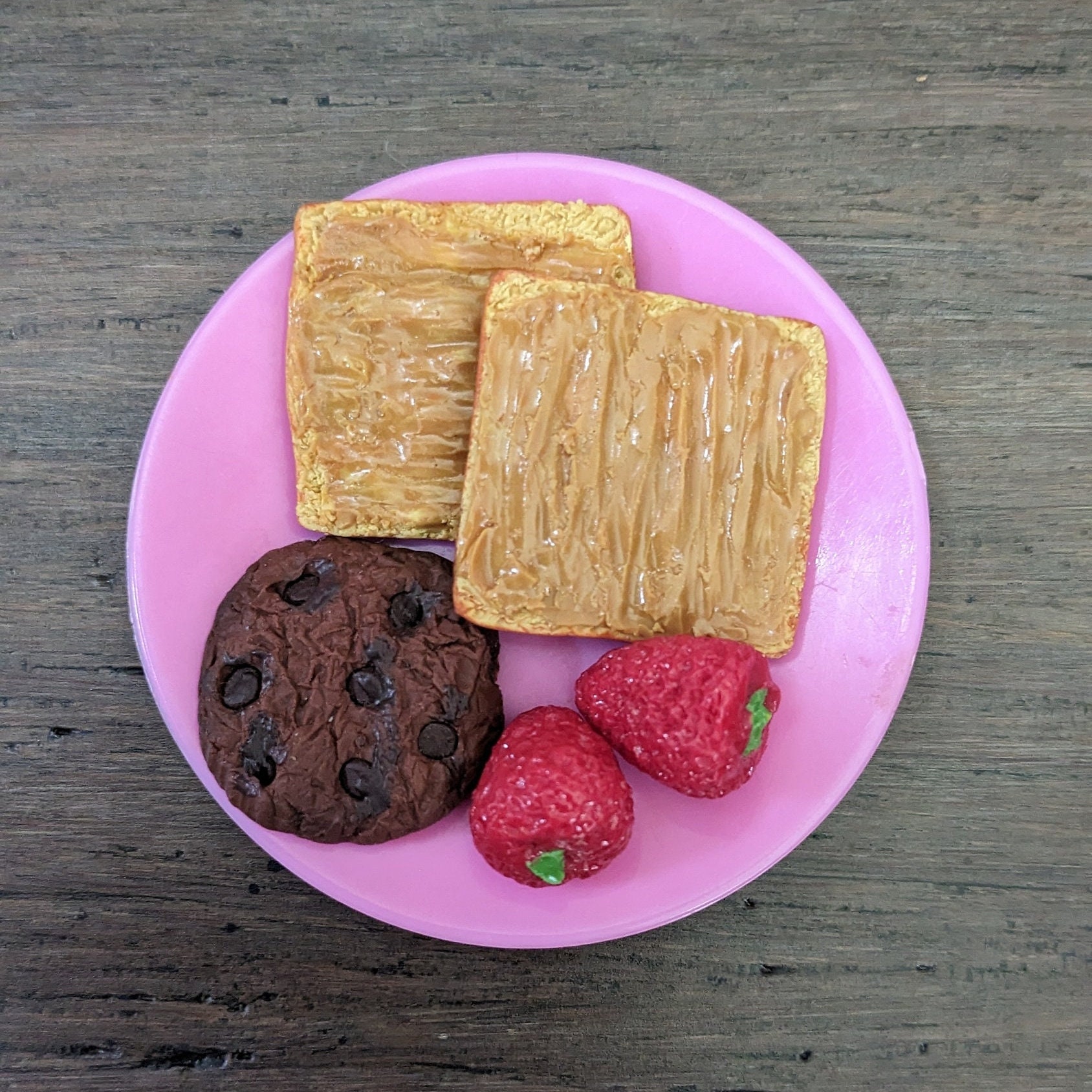 Lunch Set for 18 Inch Dolls Chocolate Cookie, Strawberries, Peanut ...