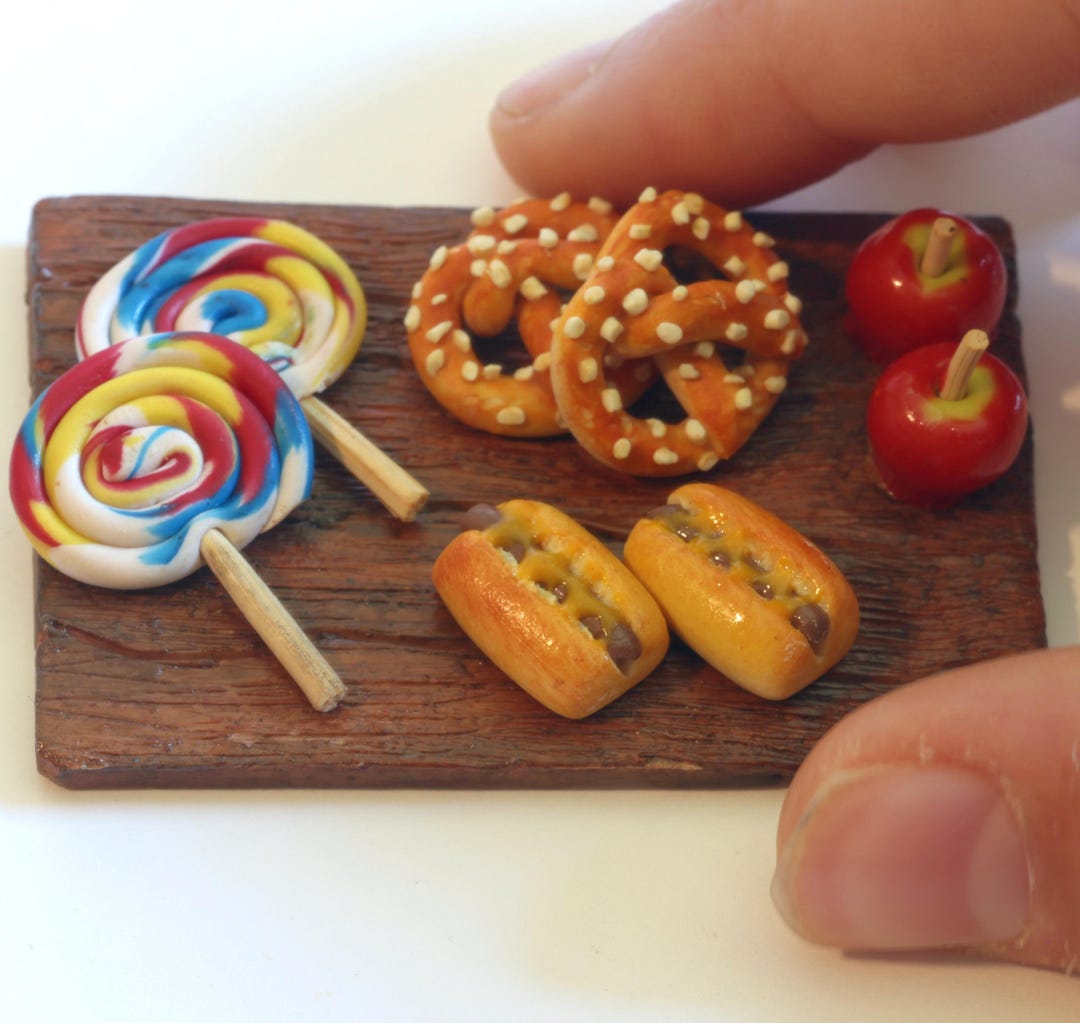 1:12 Scale Miniature Food, Carnival Food Set, Dollhouse Kitchen ...