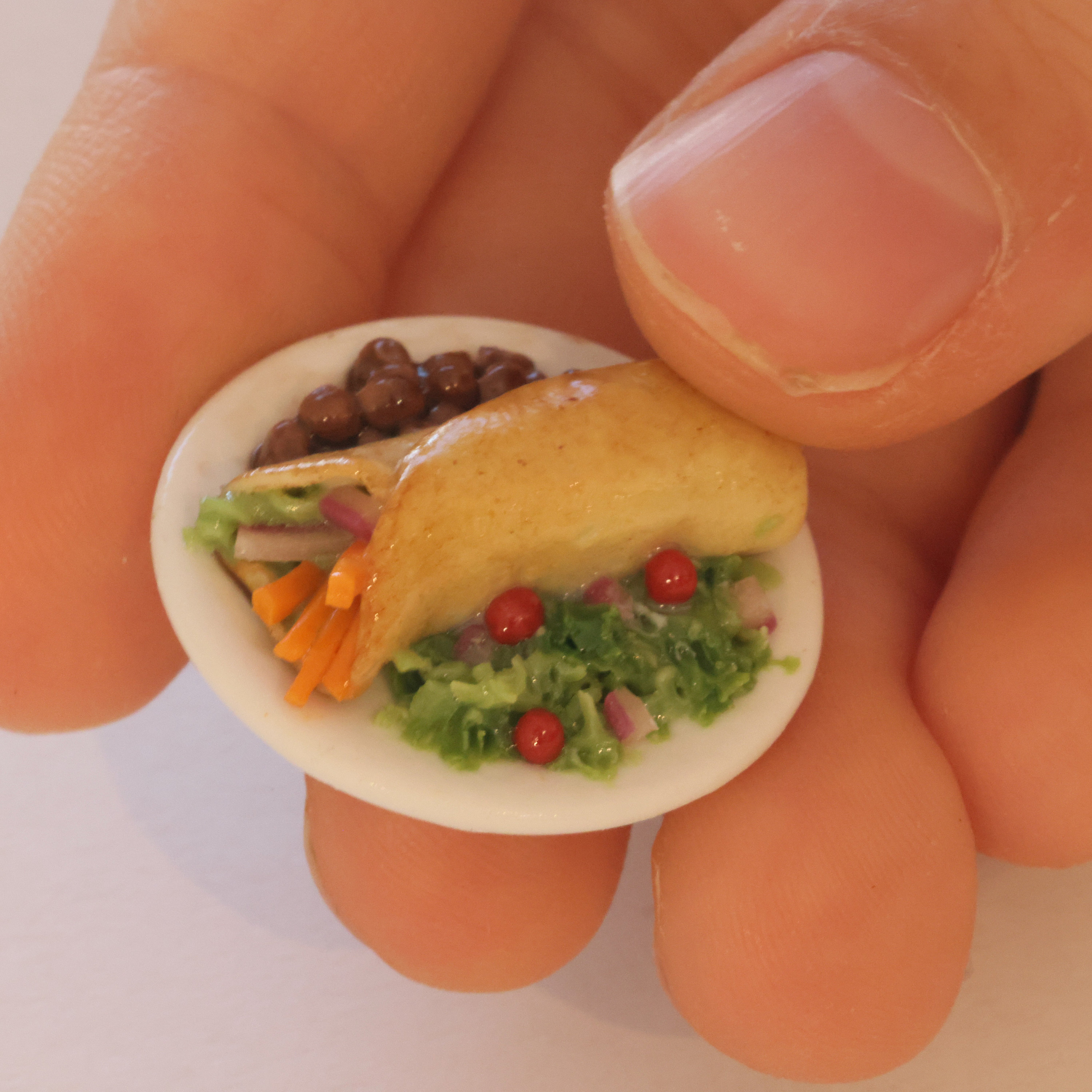 1:12 Scale Miniature Food Set of 2 Burrito Beans and Salad - Etsy