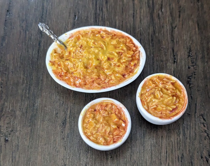 1:12 Scale Miniature Food, Macaroni and Cheese Dinner Set, Dollhouse ...