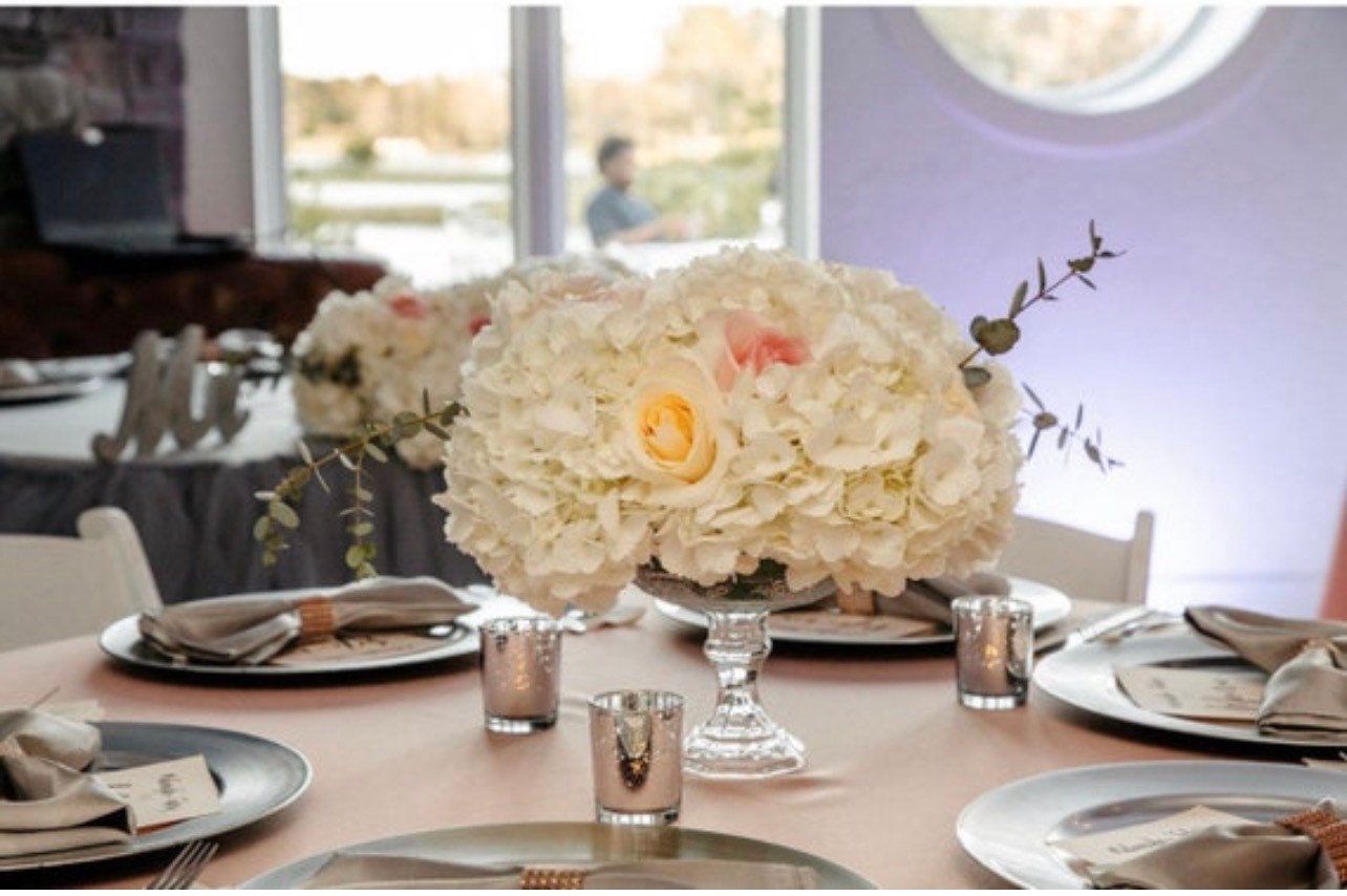 15 Glass Wedding Centerpieces Custom Listing - Pedestal Vase - Gold ...