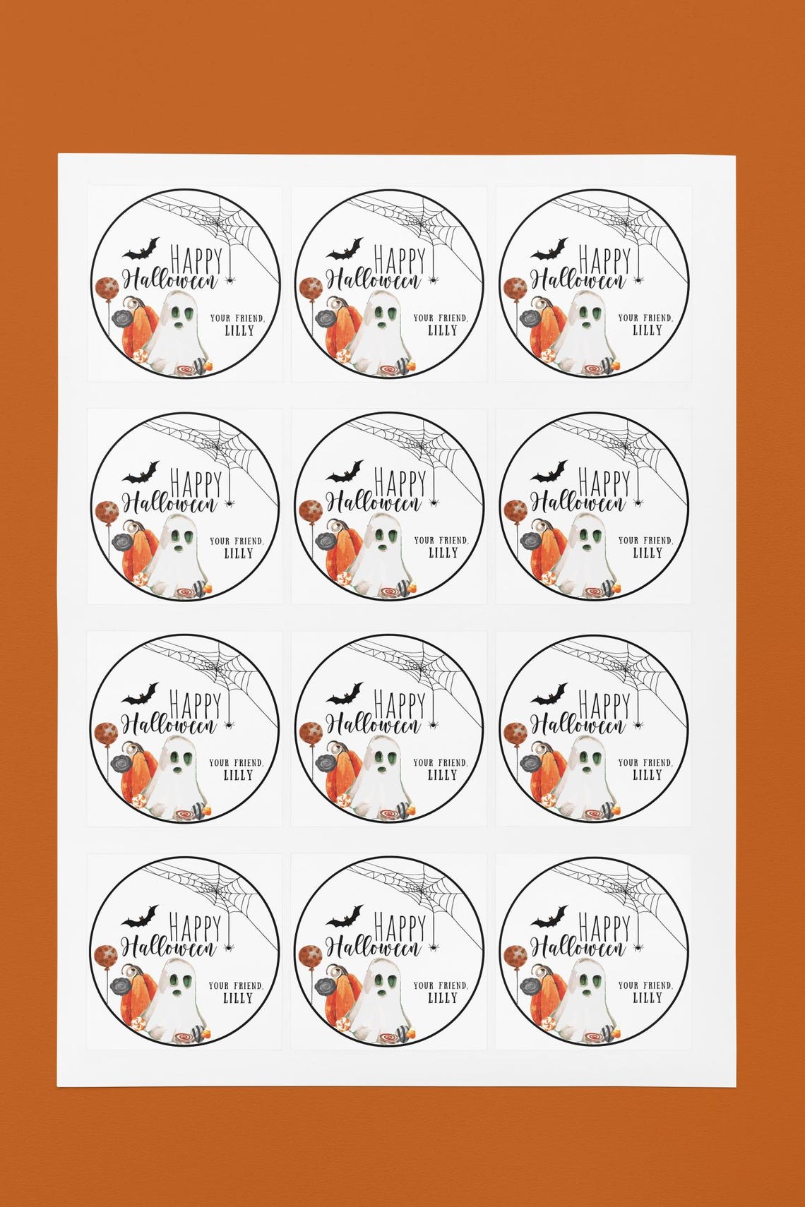 Custom Halloween Party Stickers INCLUDES BAGS, Personalized School ...