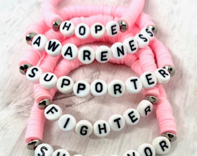 Breast Cancer Awareness Beaded Bracelets Benefitting the Salk Institute ...