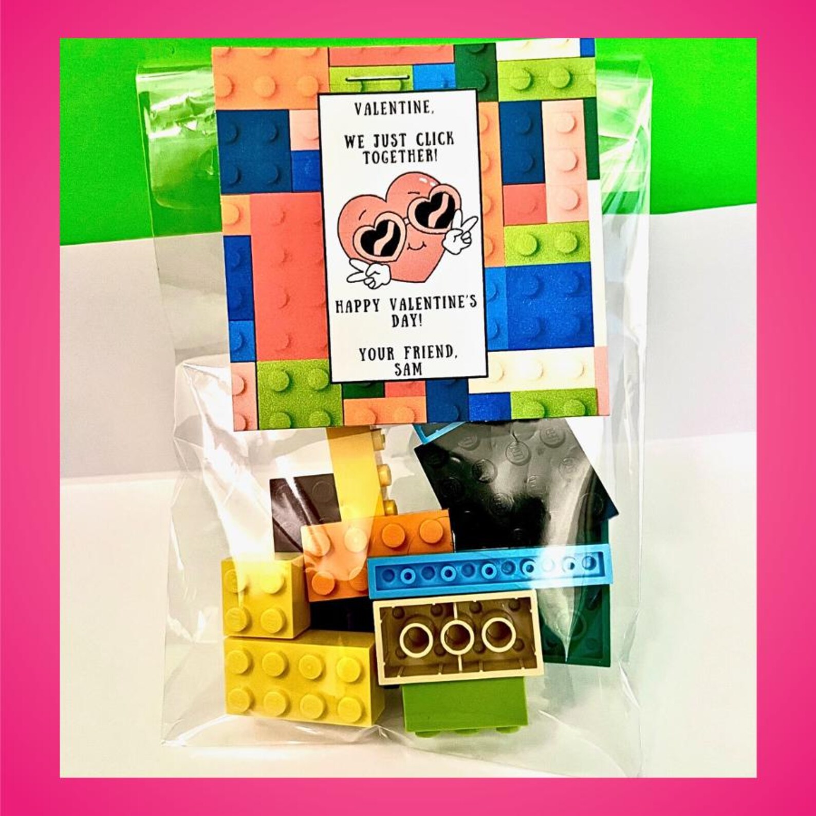 Valentines Day Building Blocks and Card Set - BLOCKS and BAG INCLUDED ...