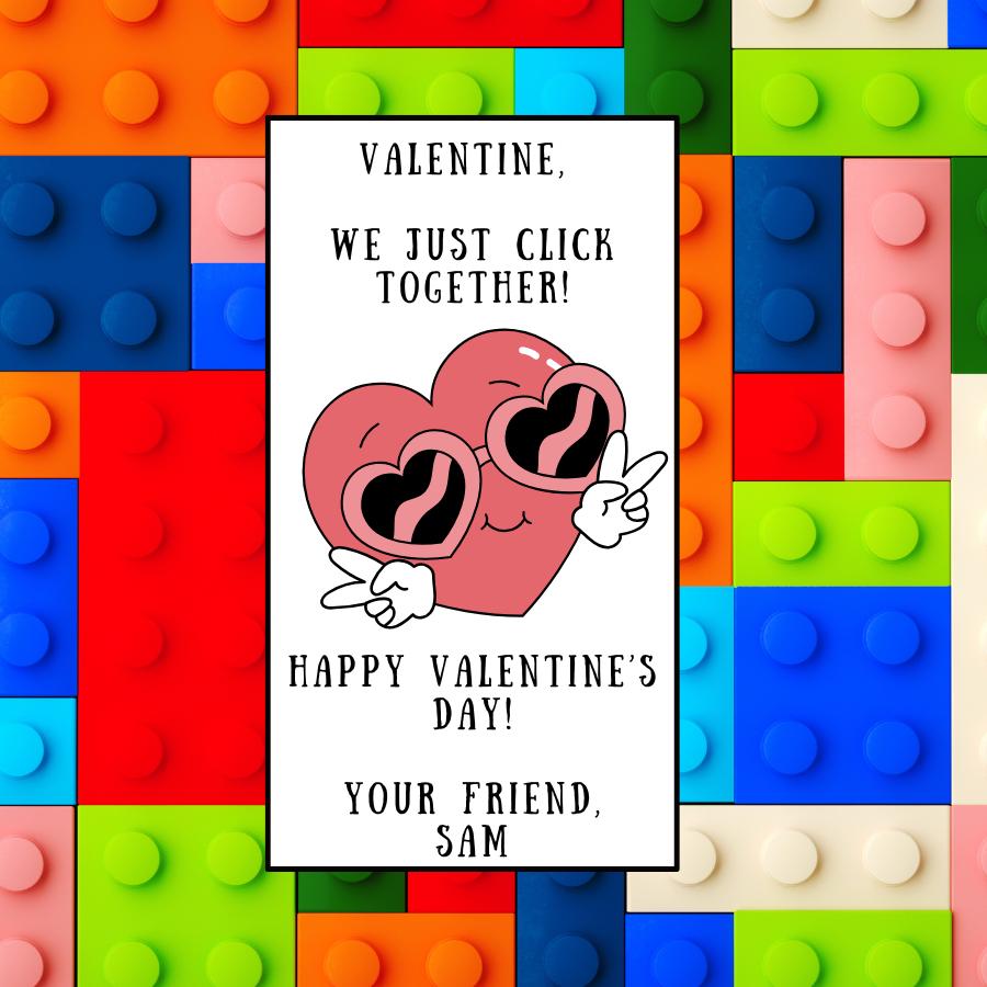 Valentines Day Building Blocks and Card Set - BLOCKS and BAG INCLUDED ...