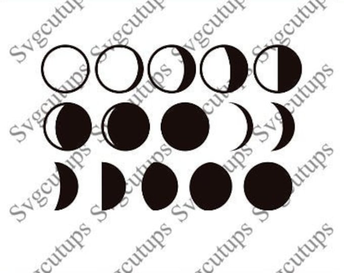 Moon Phases Svg. Vector Cut File for Cricut, Silhouette, Pdf Png Eps ...