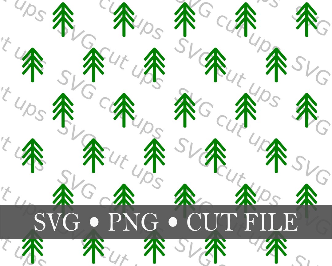 Pine Tree Seamless Pattern, SVG and PNG Files, Pattern for Cricut ...