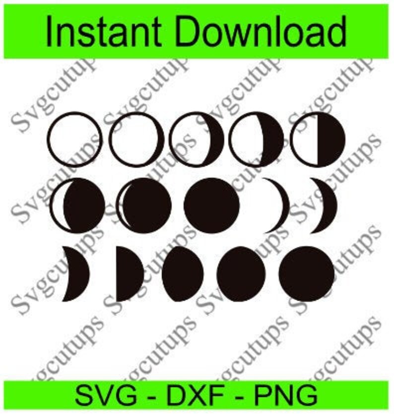 Moon phases svg Lunar Phases svg Cut file Moon Svg Moon | Etsy