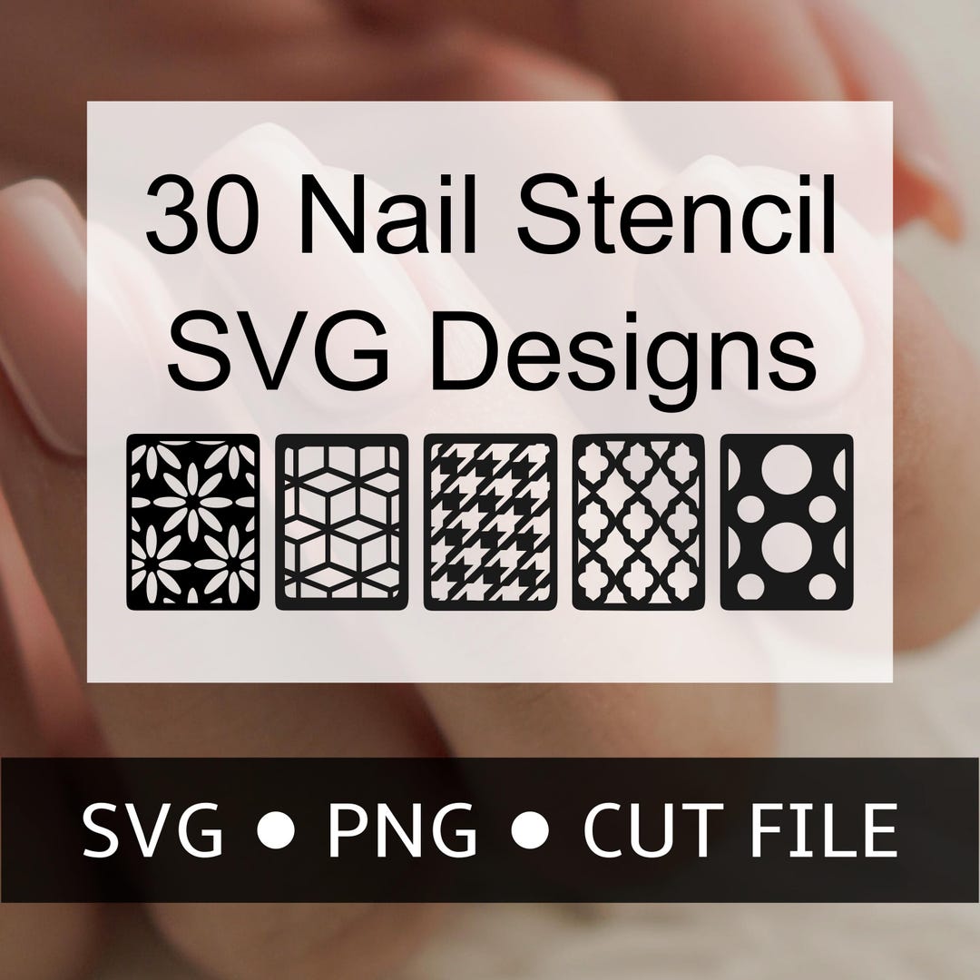 30 Nail Stencil SVG Files, Cuting Machine File Bundle - Etsy UK