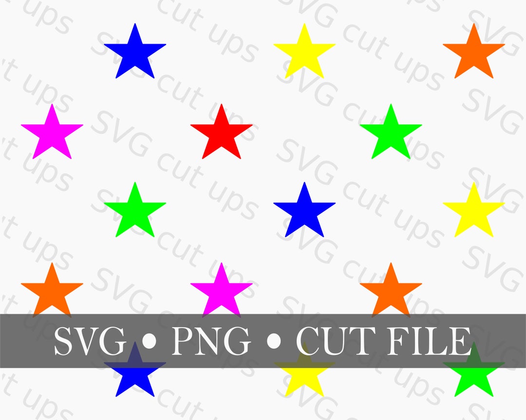 Multi Colour Stars, SVG and PNG Files, Seamless Pattern for Cricut - Etsy